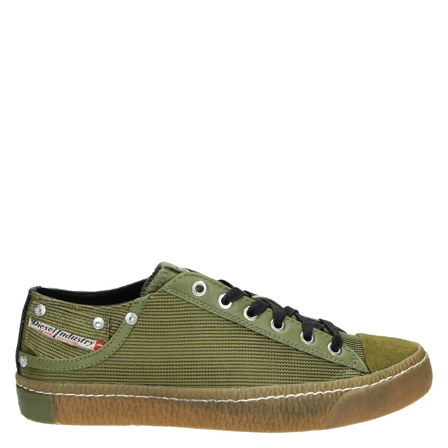Diesel Exposure Low - Lage sneakers voor heren - Groen - Shoemixx.nl