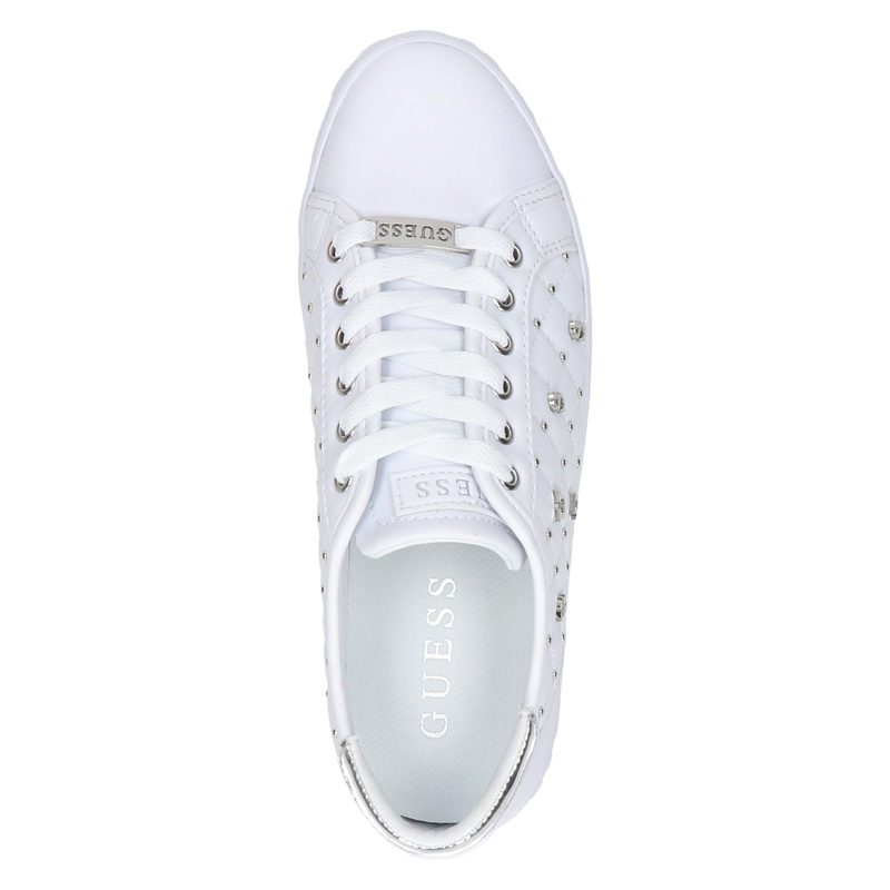 Guess Gladiss - Lage sneakers voor dames - Wit - Shoemixx.nl