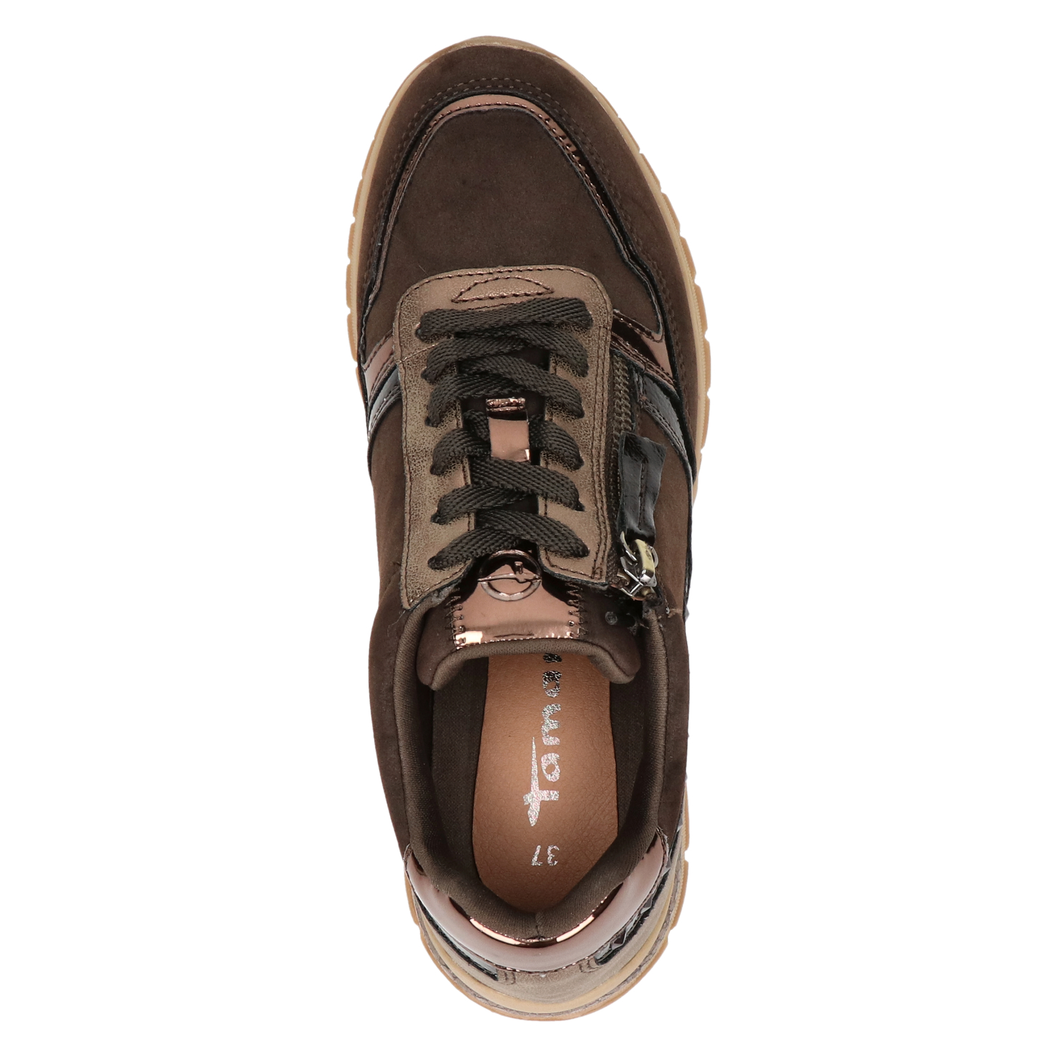 Tamaris - Lage sneakers voor dames - Bruin - Nelson.nl