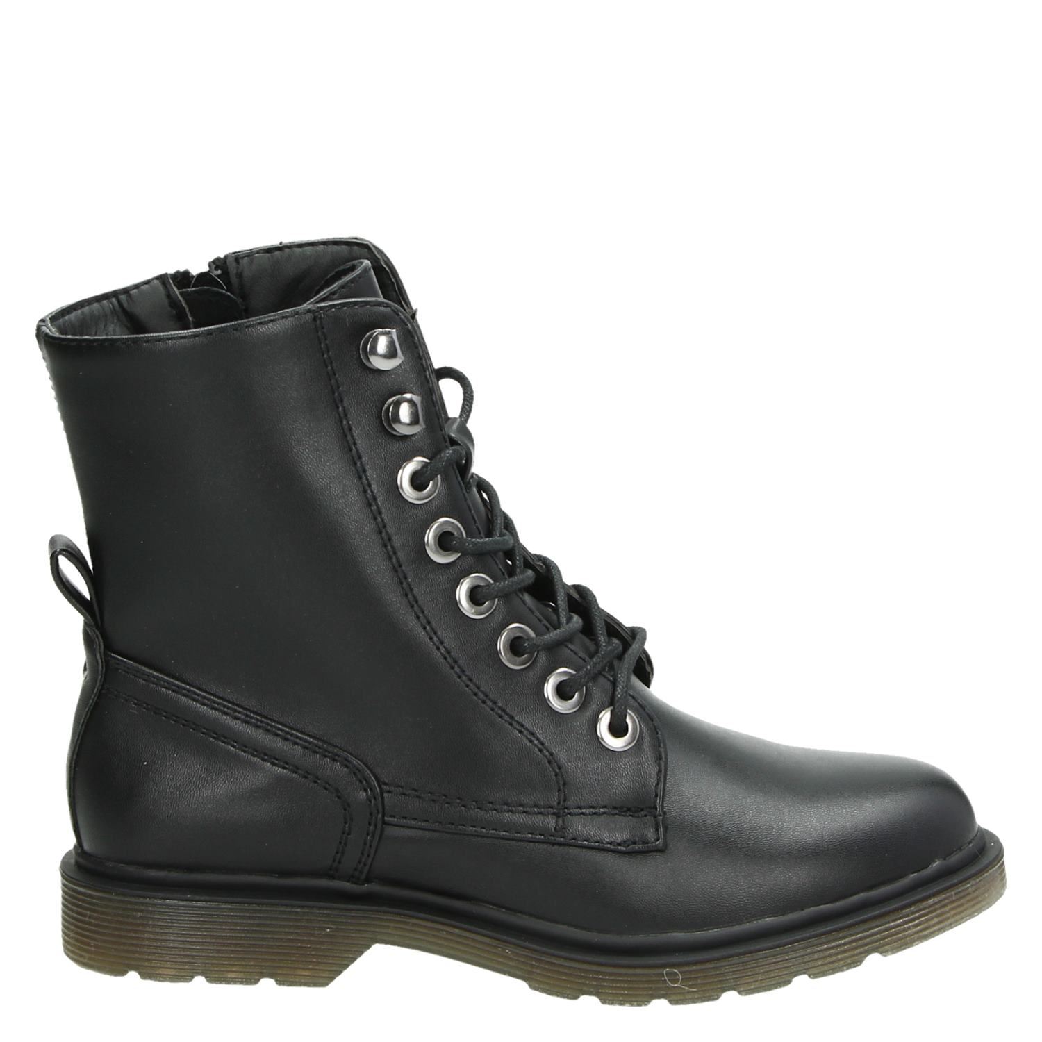 Nelson - Veterboots voor dames - Zwart - Shoemixx.nl