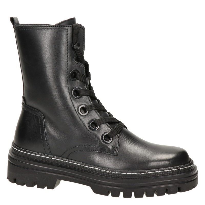 Gabor - Veterboots voor dames - Zwart - Nelson.nl