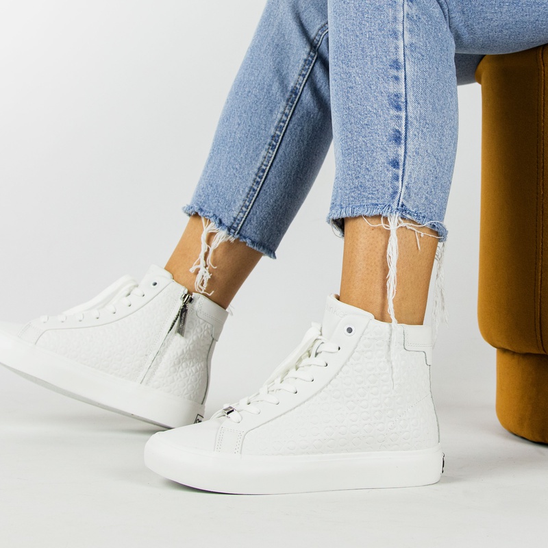Calvin Klein - Hoge sneakers voor dames - Wit - Shoemixx.nl