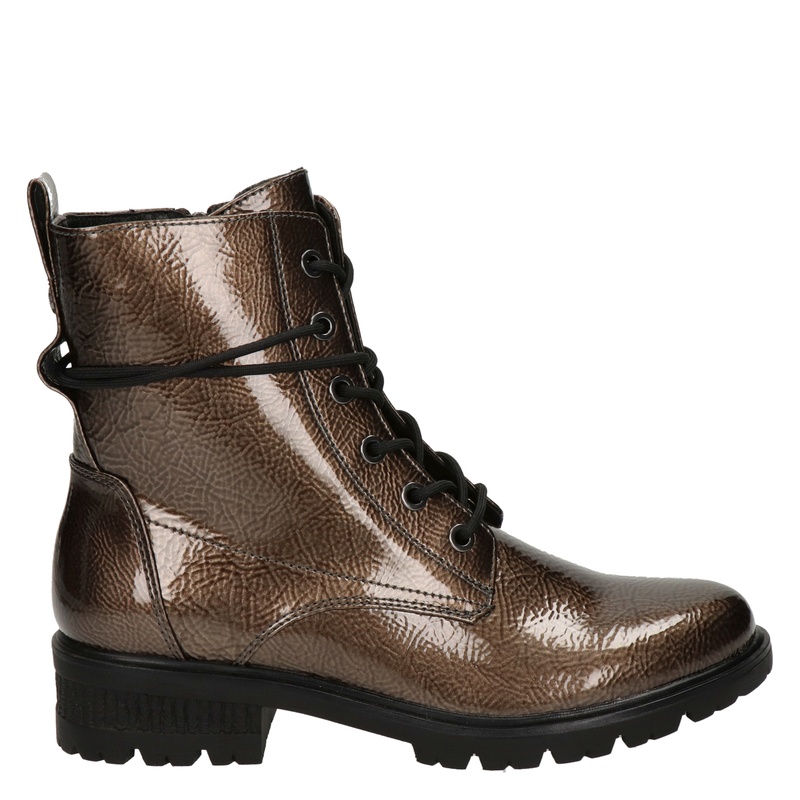 Tamaris - Veterboots voor dames - Brons - Nelson.nl