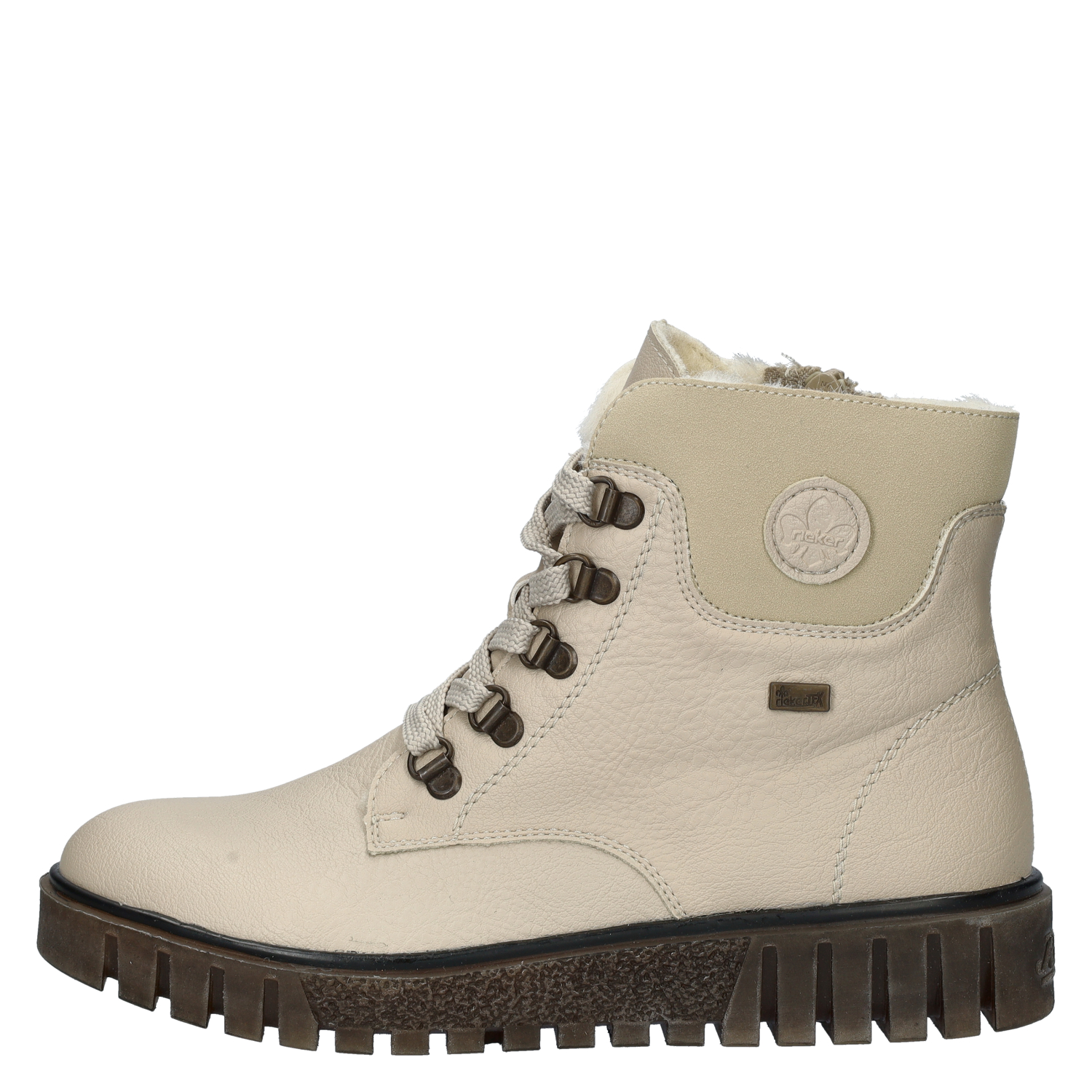 Rieker - Veterboots voor dames - Ecru - Nelson.nl