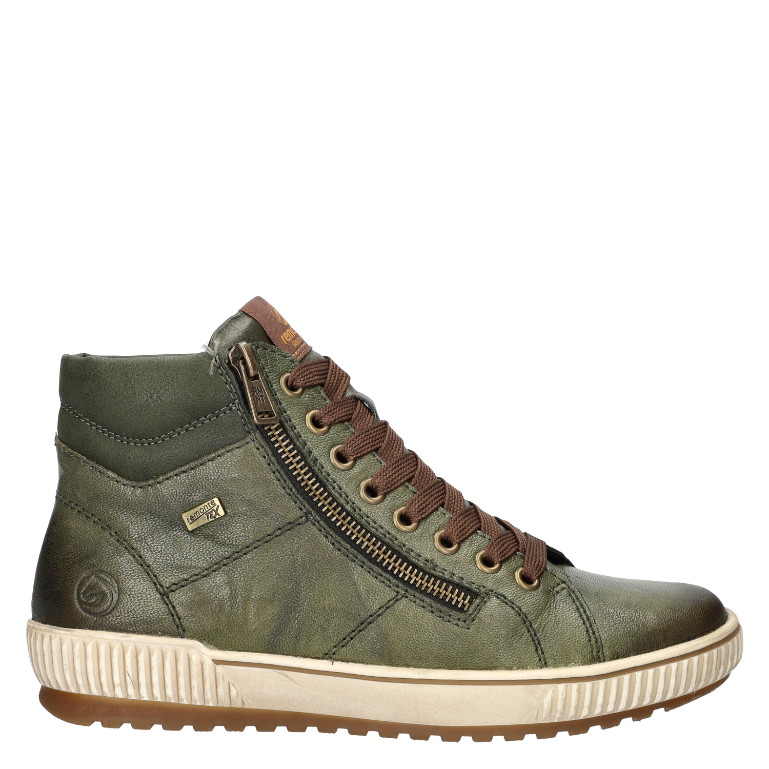 Remonte - Hoge sneakers voor dames - Groen - Nelson.nl