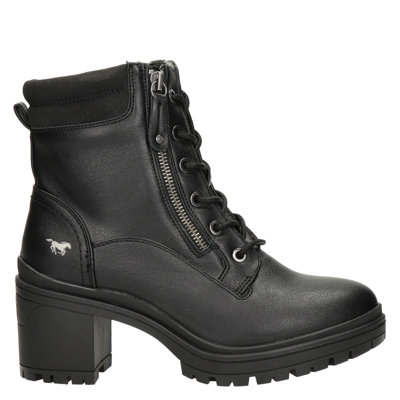 Mustang - Veterboots voor dames - Zwart - Nelson.nl