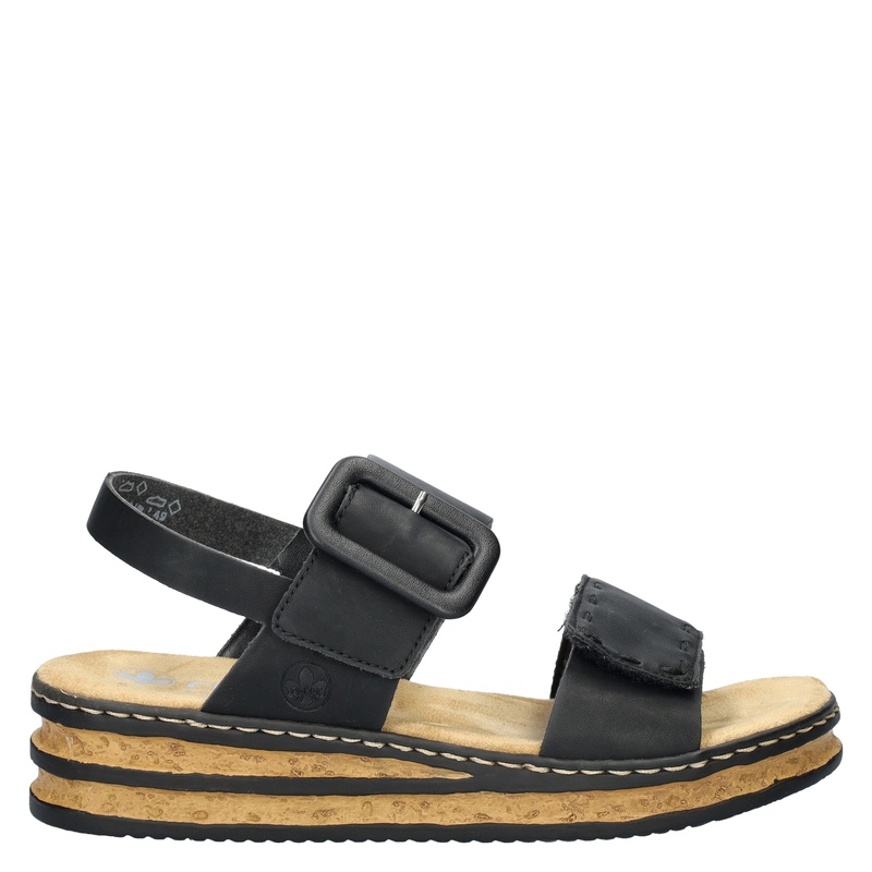 Rieker Antistress - Sandalen voor dames - Zwart - Nelson.nl