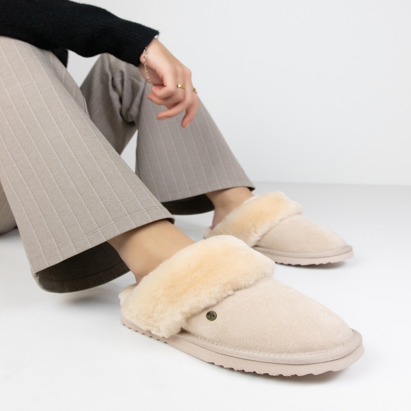 Warmbat Australia Flurry - Pantoffels voor dames - Beige - Nelson.nl